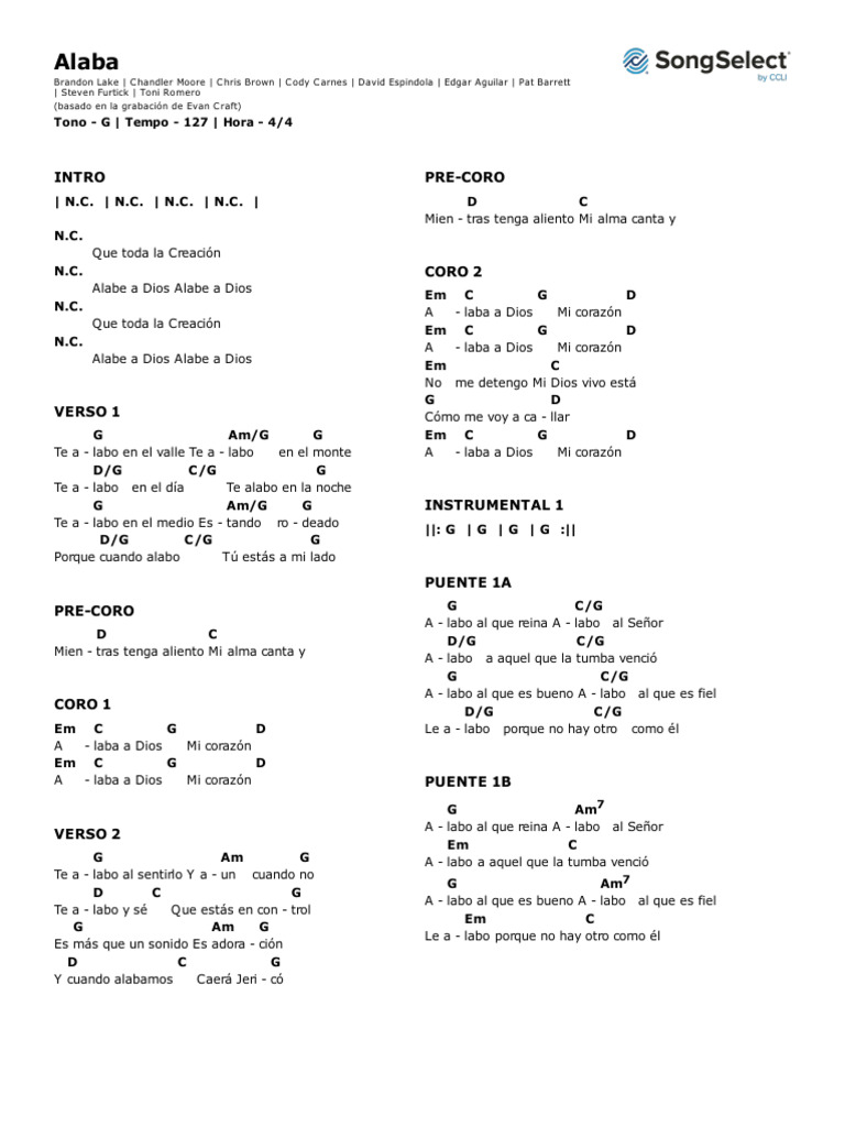 Alaba Chords G | PDF