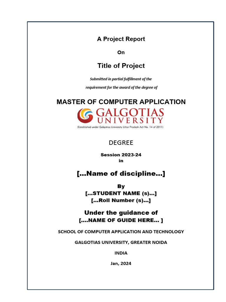 MCA Project Report Guidelines 2023-24 | PDF | Use Case | Graphical User Interfaces