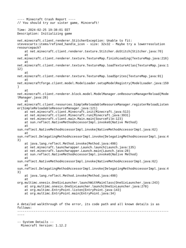 Minecraft Modding Error Report | PDF | Java Virtual Machine | Java Specification Requests
