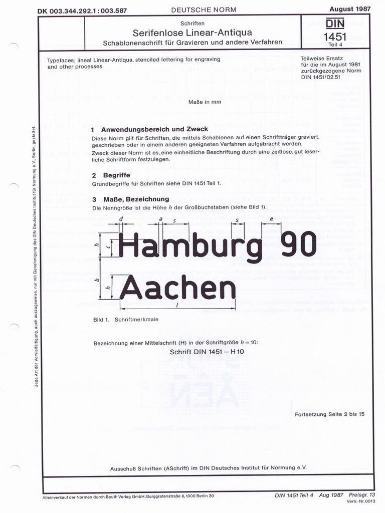 Din1451 Serifenlose Linear Antiqua Teil4 | PDF
