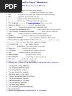 Class 7 Tenses Worksheet with Answers | PDF | Grammatical Tense ...