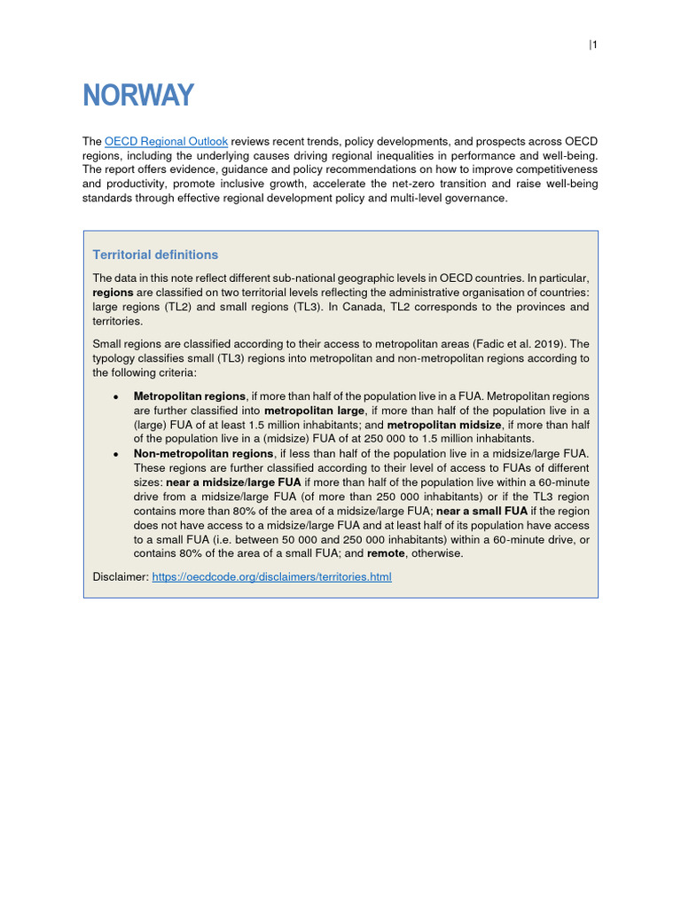 Norway's Regional Development Insights | PDF | Gross Domestic Product ...