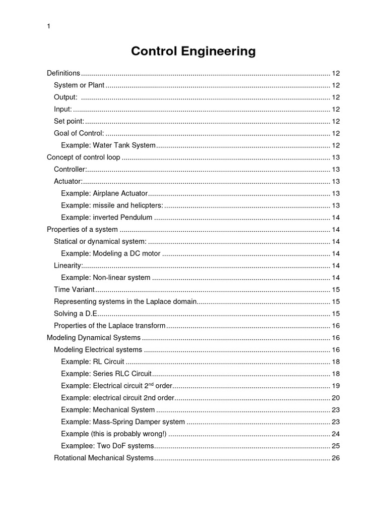 Control Engineering | PDF | Control Theory | System