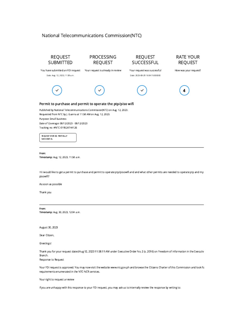 Permit To Purchase and Permit To Operate The PTP - Piso Wifi | PDF