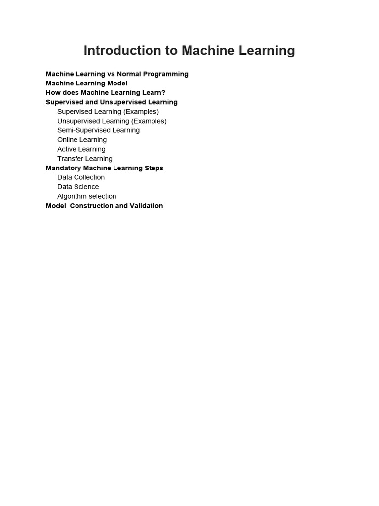 Introduction To Machine Learning | PDF | Machine Learning | Learning Introduction To Machine Learning | PDF | Machine Learning | Learning