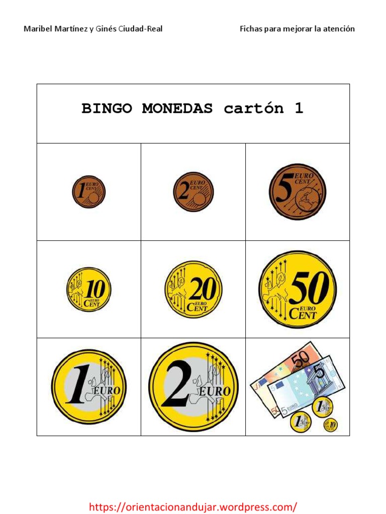 Bingo de Monedas para Imprimir | PDF | Derecho