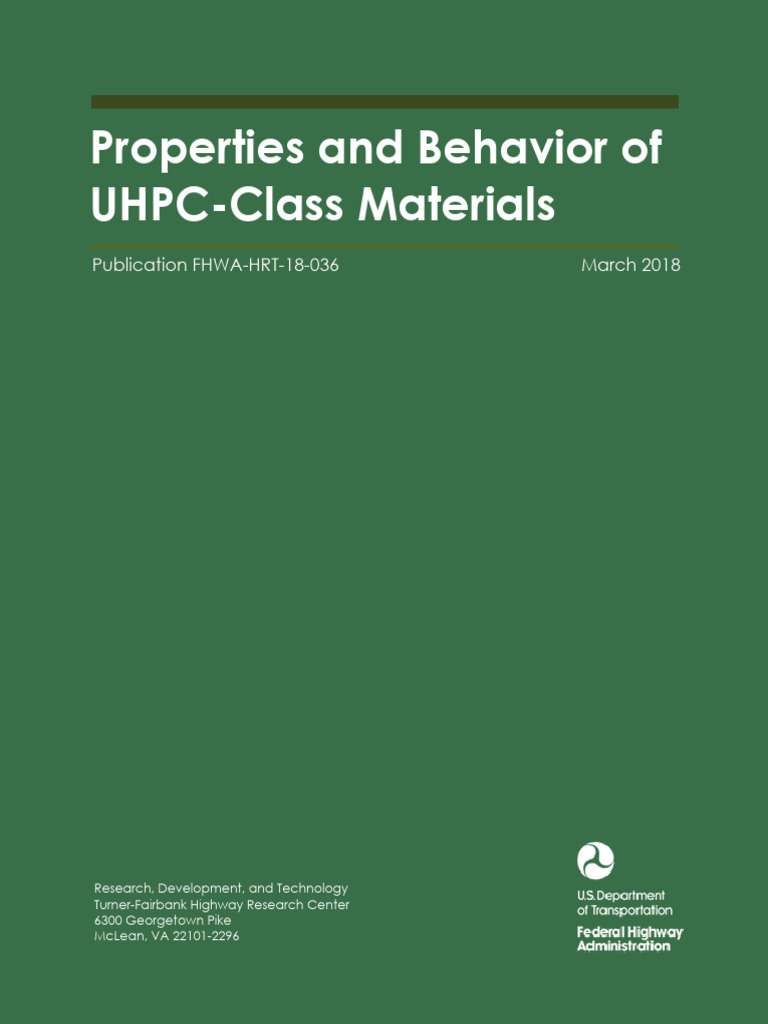 UHPC-Class Materials: Properties & Behavior | PDF | Deformation ...