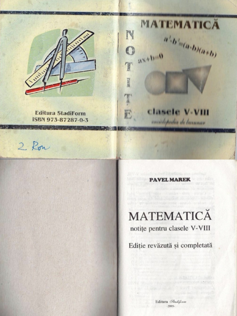 Memorator Matematică 5-8 | PDF