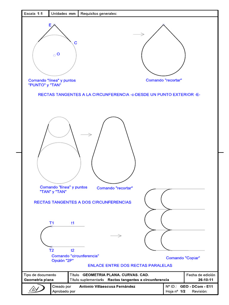 GEO Cur - DCom - E11 E12 CAD Tangencias Enlace | PDF