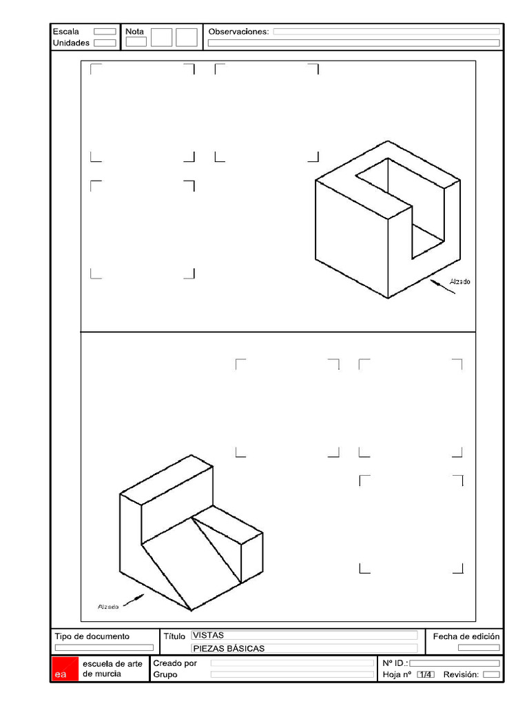 00 VISTAS - Ejercicio 1 Vistas Piezas Básicas | PDF