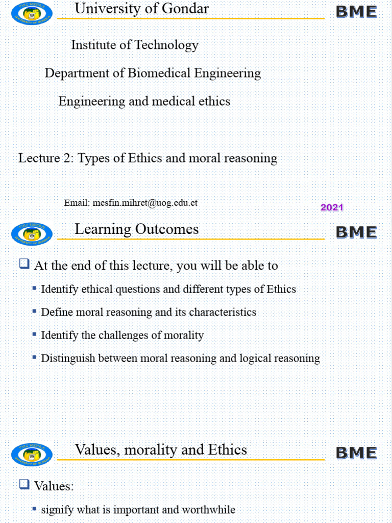 Lecture 2 Ethics Types and Moral Reasoning | PDF | Morality | Reason