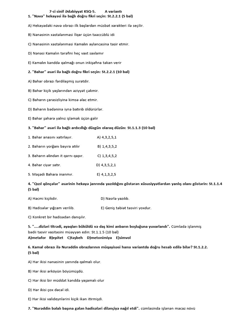 7 KSQ A Variantı | PDF