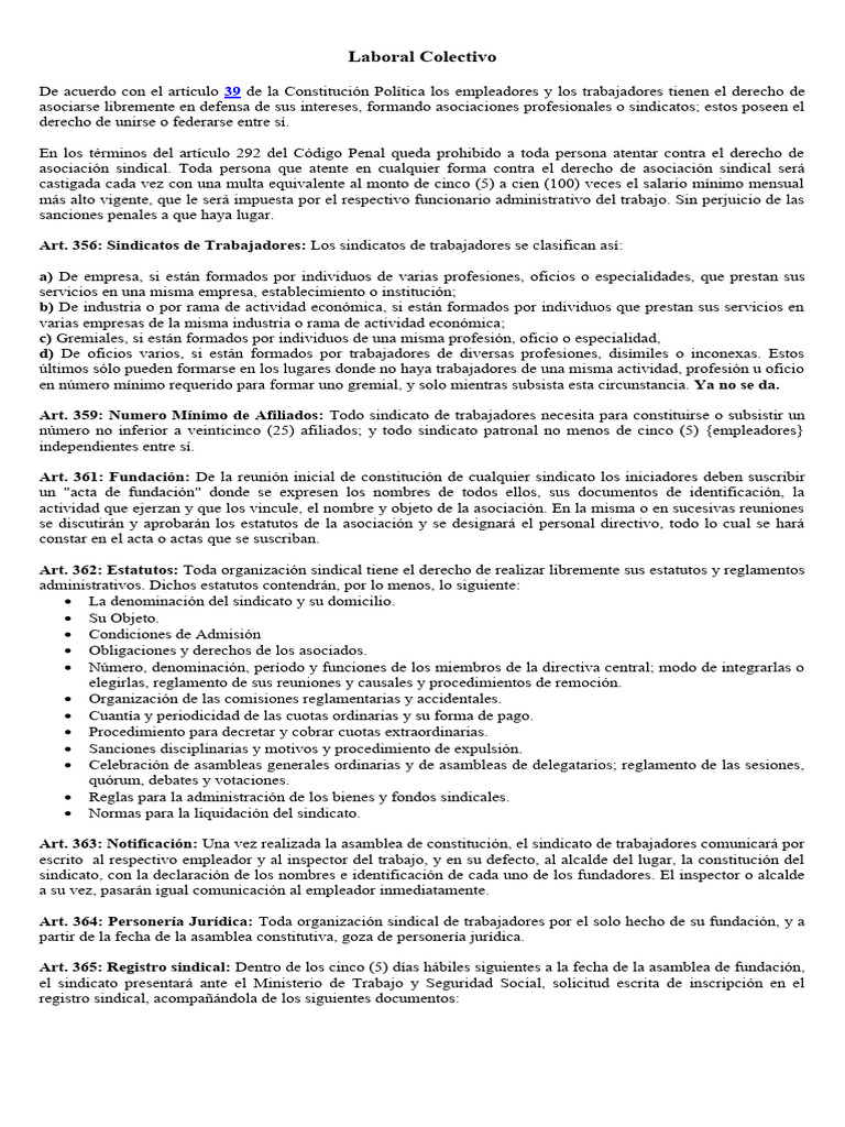Laboral Colectivo | PDF | Sindicato | Derecho laboral