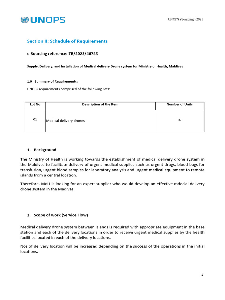 ITB - Section - II - Schedule of Requirements-V-01 - 23-05-23 | PDF ...