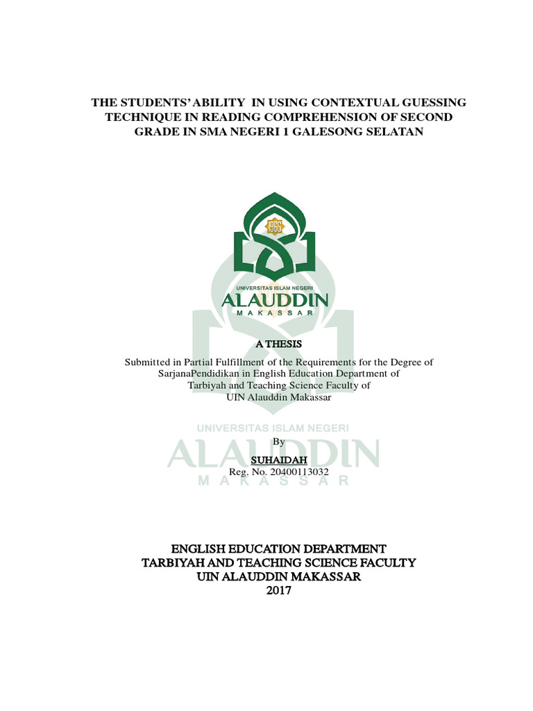 Contextual Guessing Technique in Reading | PDF | Reading Comprehension ...