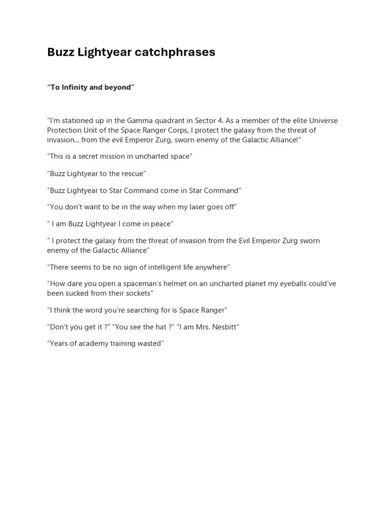 Buzz Lightyear | PDF