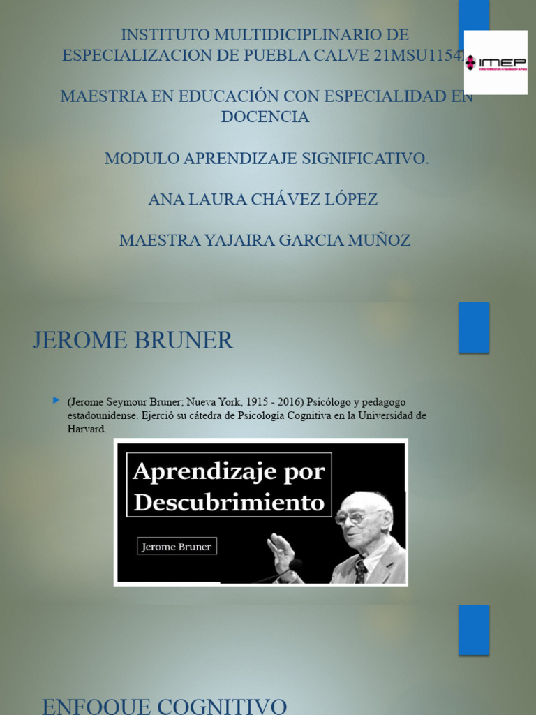 Jerome Bruner (1) | PDF | Aprendizaje | Plan de estudios
