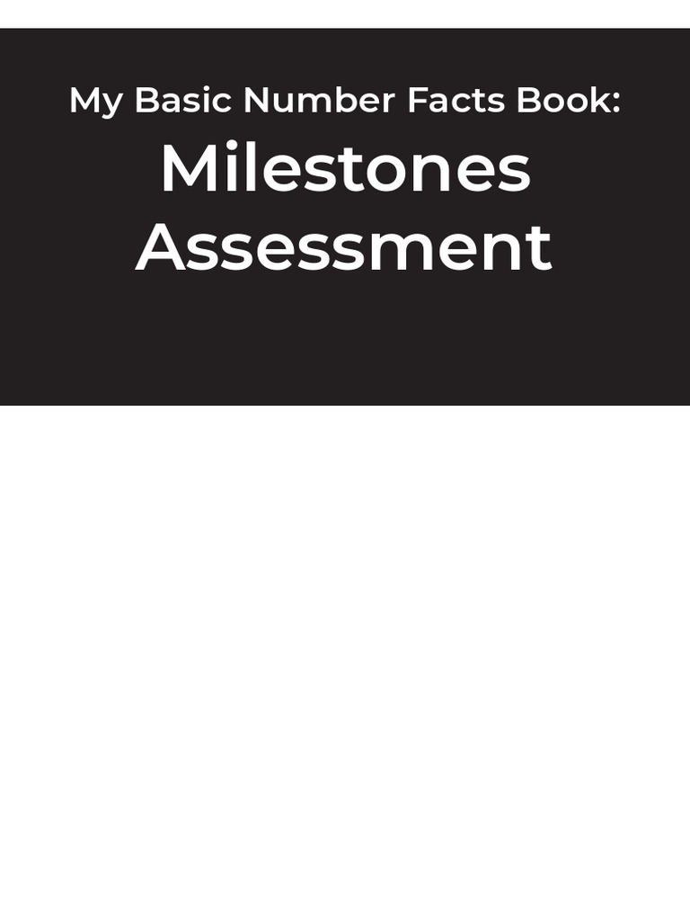 My Basic Number Facts Book Milestones Assessment | Download Free PDF ...
