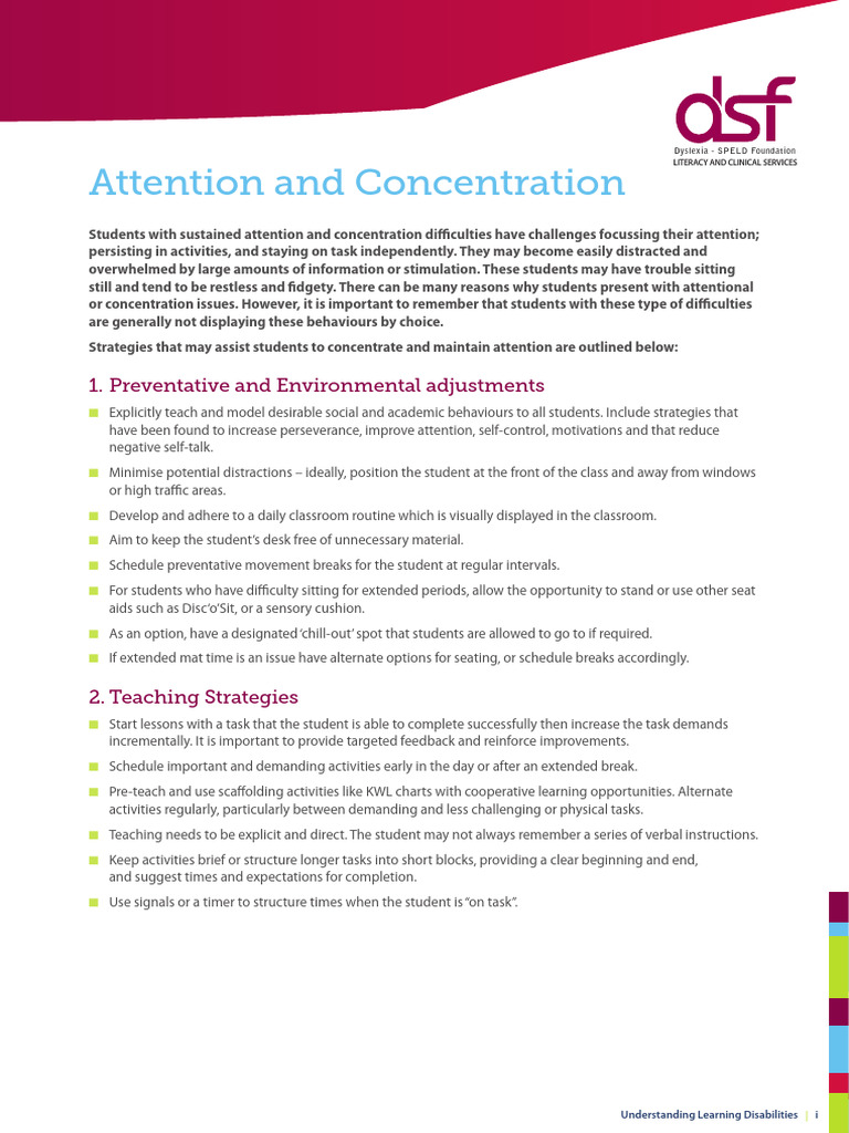 Strategies for Attention in Learning | PDF | Attention | Learning ...