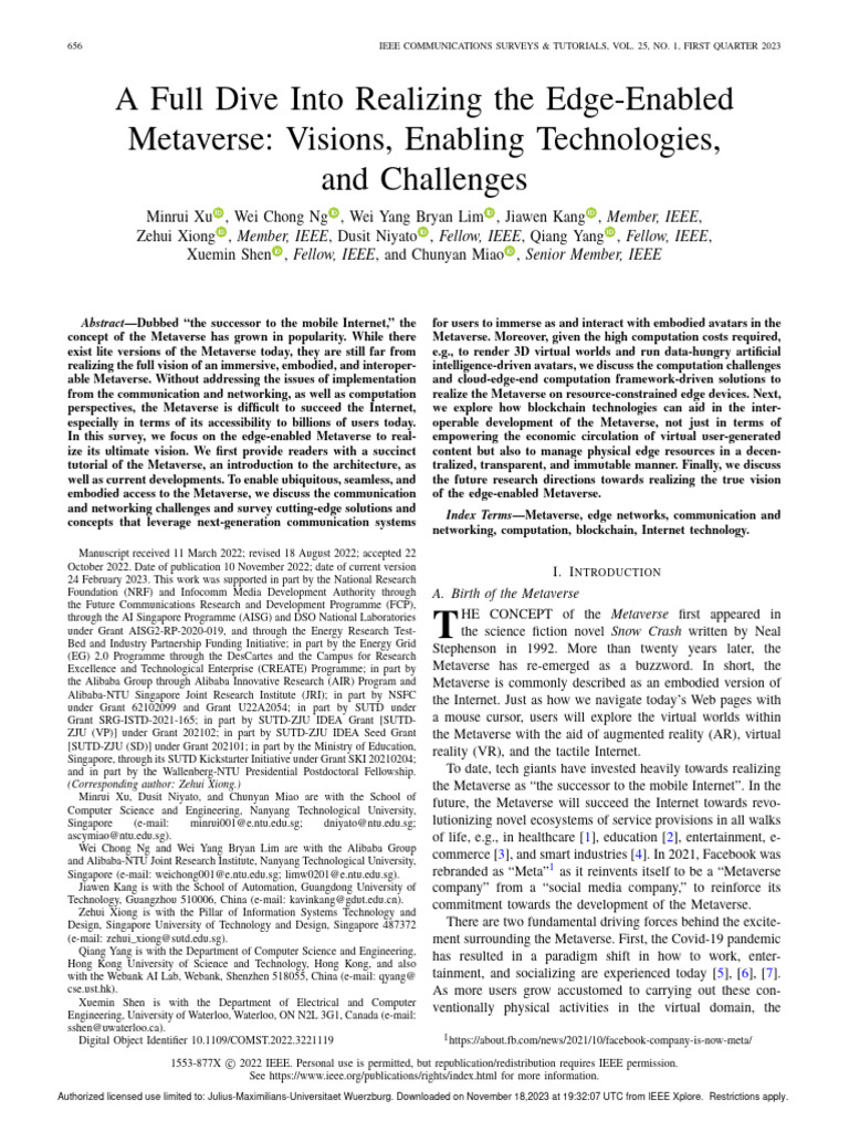 A Full Dive Into Realizing The Edge-Enabled Metaverse Visions Enabling Technologies and ...