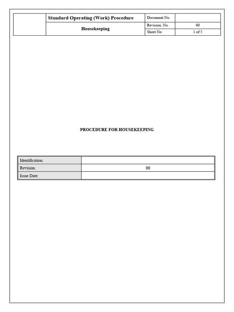 6. SOP- Housekeeping - Copy | PDF | Housekeeping | Waste