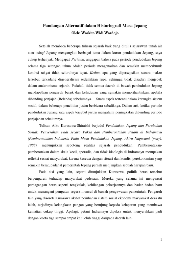 Historiografi Masa Pendudukan Jepang | PDF