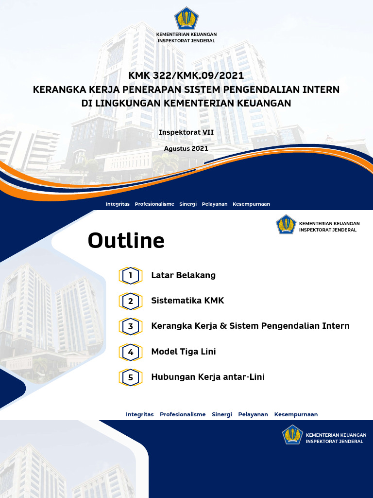 Slide KMK 322 KMK09 2021 Kerangka Kerja Penerapan SPI Kemenkeu - v.03 | PDF
