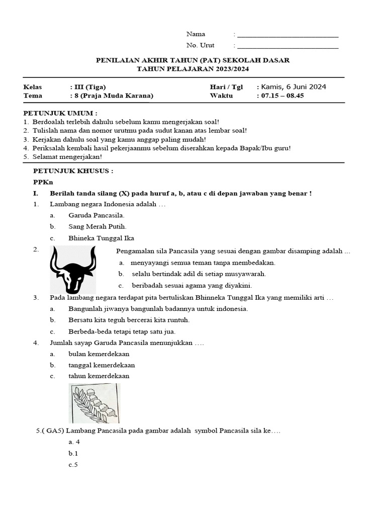 PAT Kls III - Tema 8 | PDF