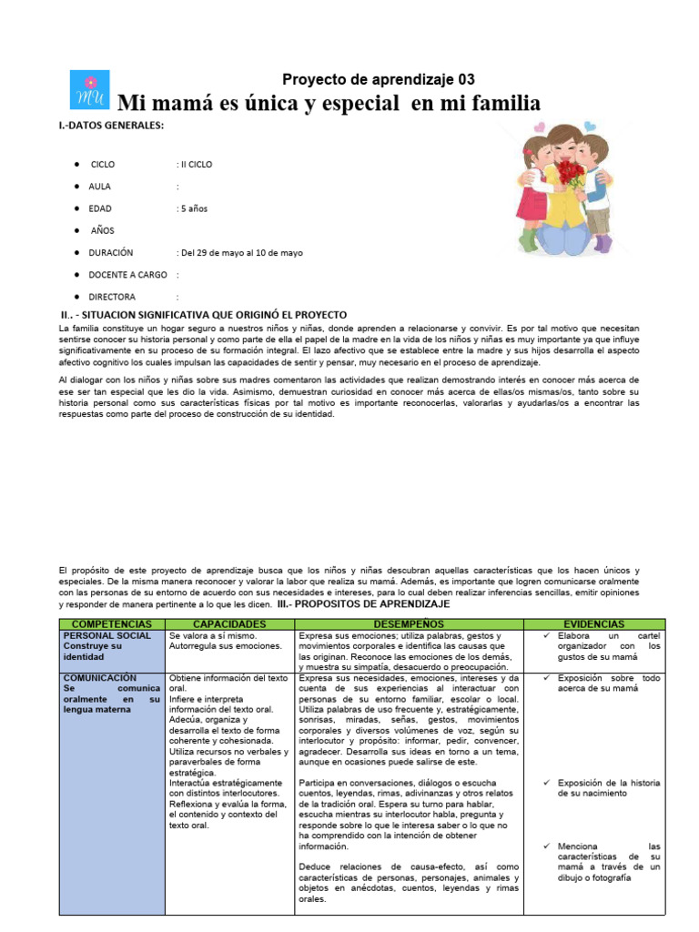 Mi Mamá es Única y Especial | PDF | Aprendizaje | Las emociones