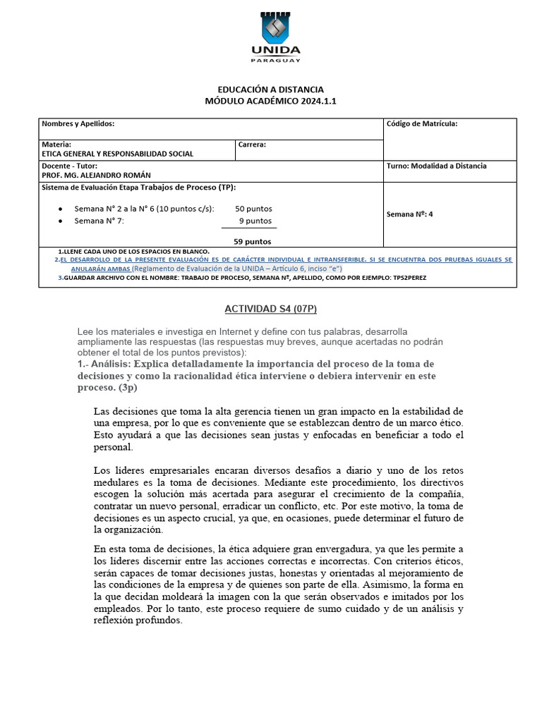 TPS4 Eticayrs | PDF | Liderazgo | Business