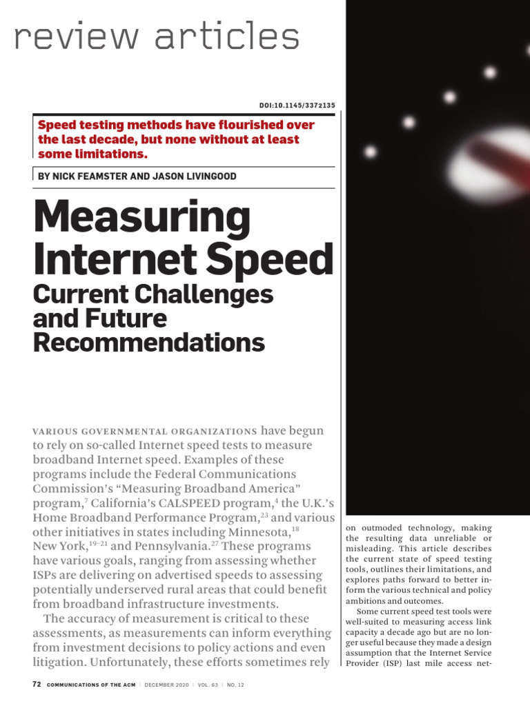 Measuring Internet Speed | PDF | Computer Network | Transmission ...