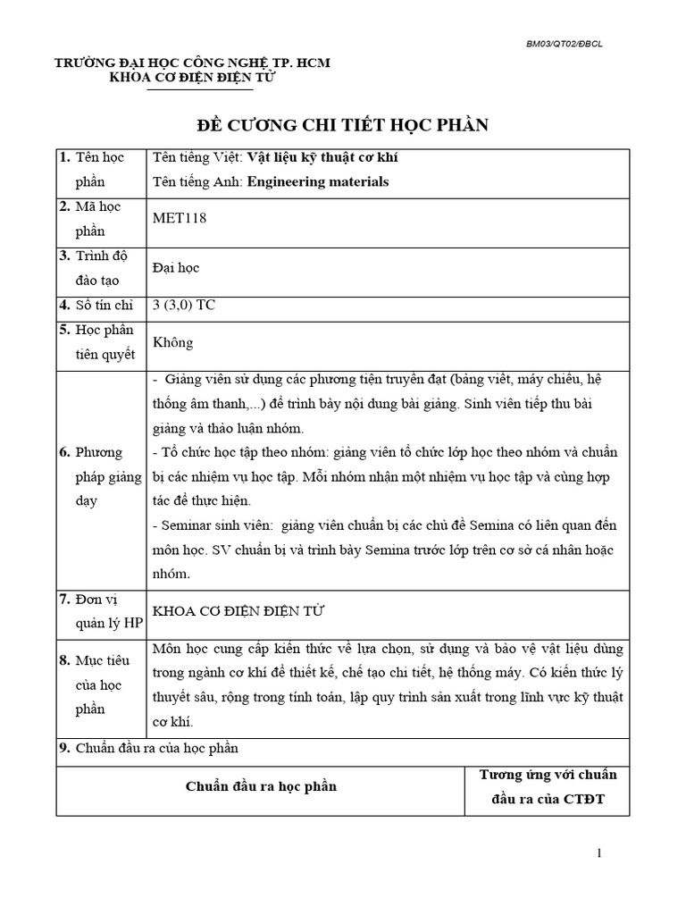 Bm03 Qt02 Met118 Vatlieukythuatcokhi | PDF