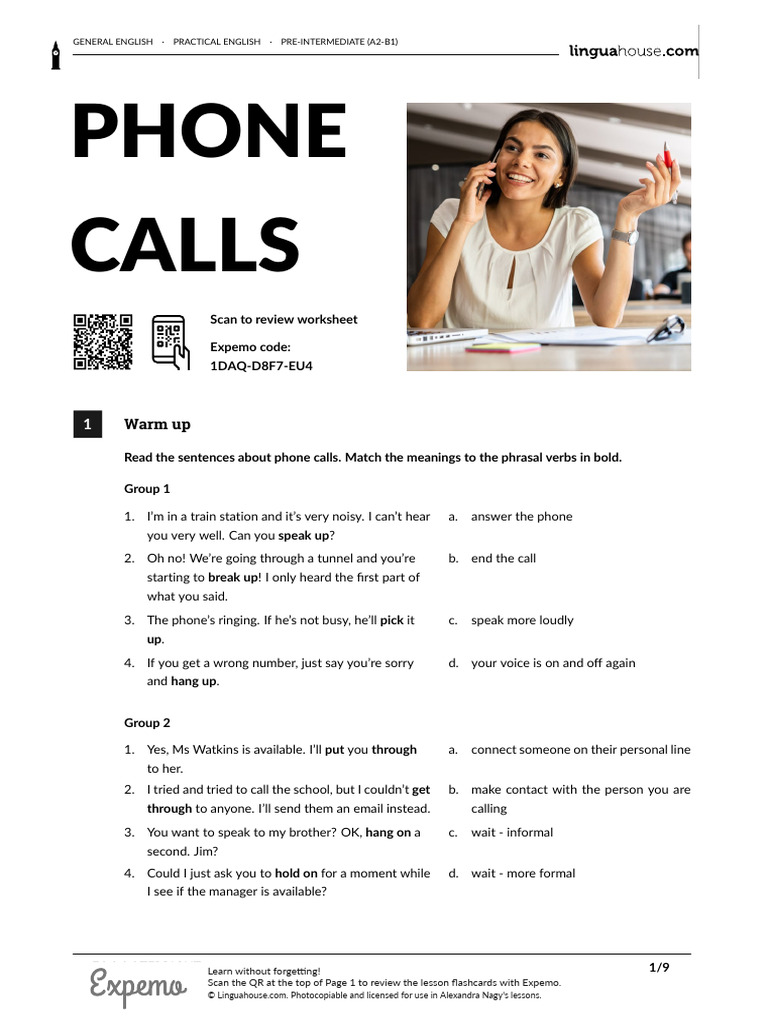 Phone Calls British English Student | PDF