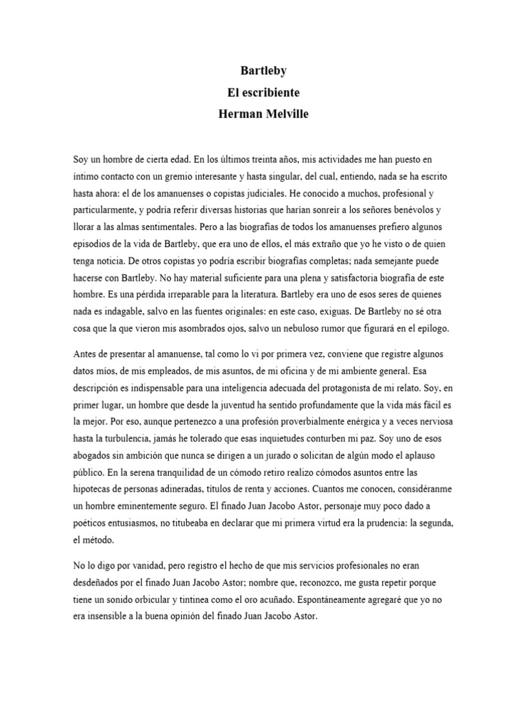 Bartleby | Descargar gratis PDF | Bartleby, The Scrivener