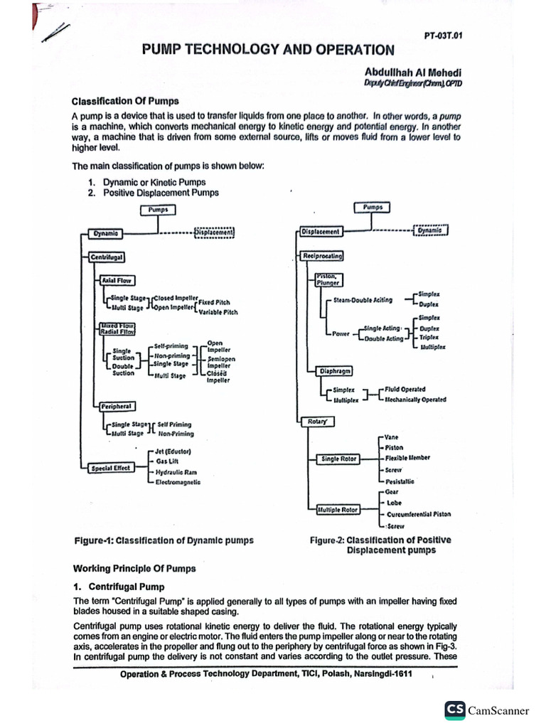 Pump Technology and Operation | PDF