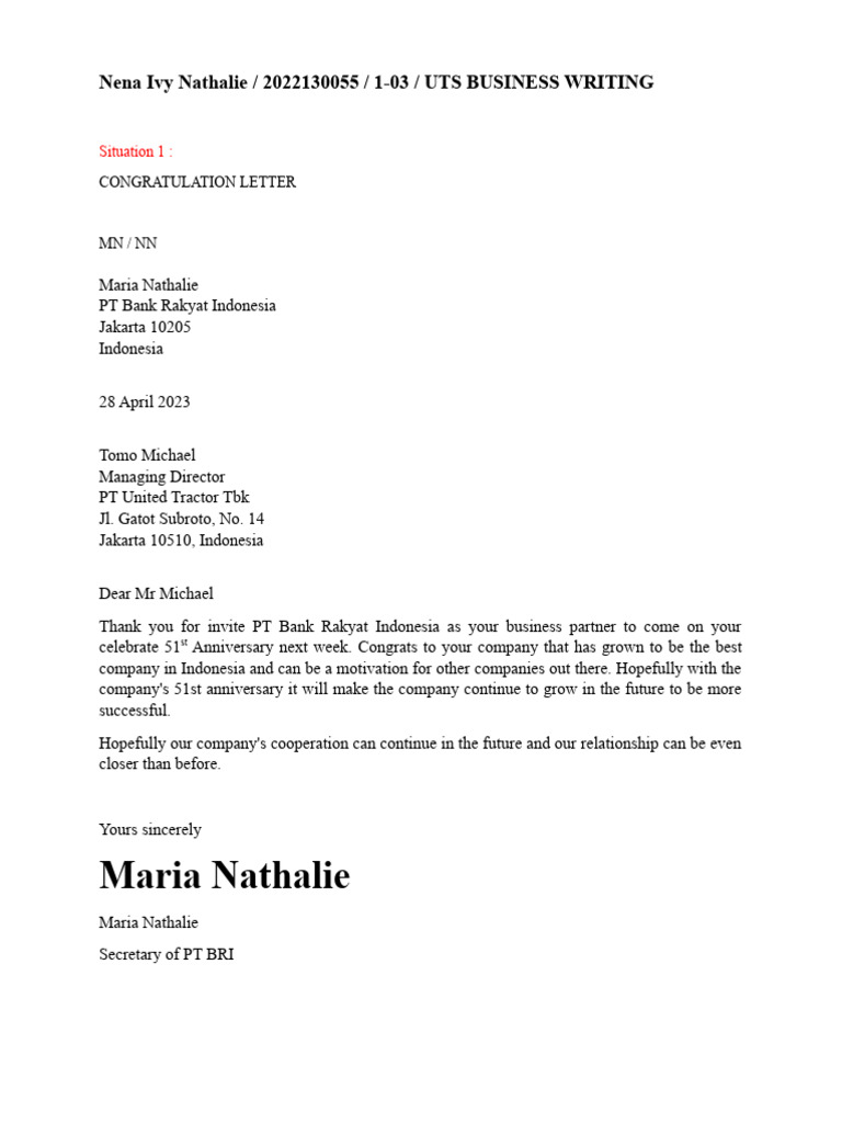 UTS Writing Nena Ivy Nathalie 1-03 | PDF