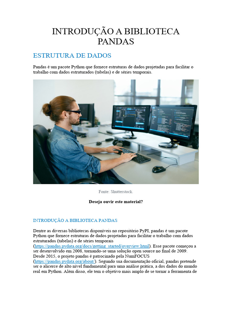 Introdução ao Pandas: Estruturas de Dados em Python | PDF | Python ...