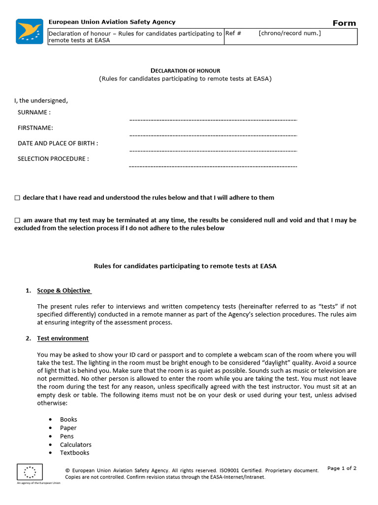 Declaration Remote Test | PDF | Laptop | Computing