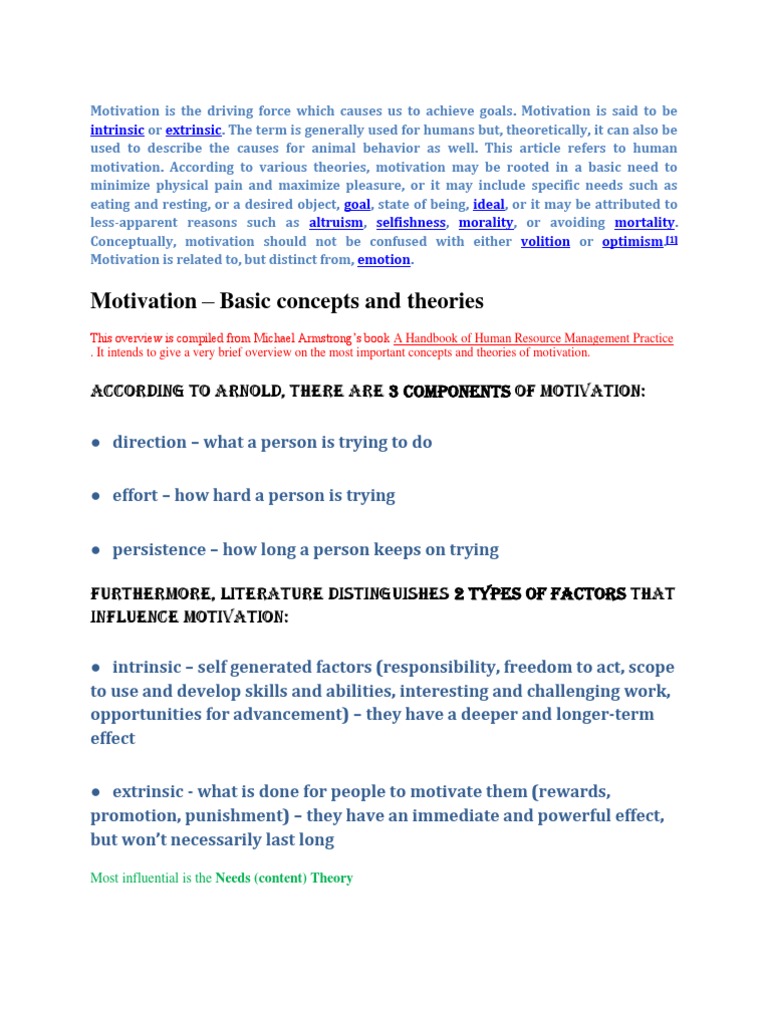 Motivation Is The Driving Force Which Causes Us To Achieve Goals ...