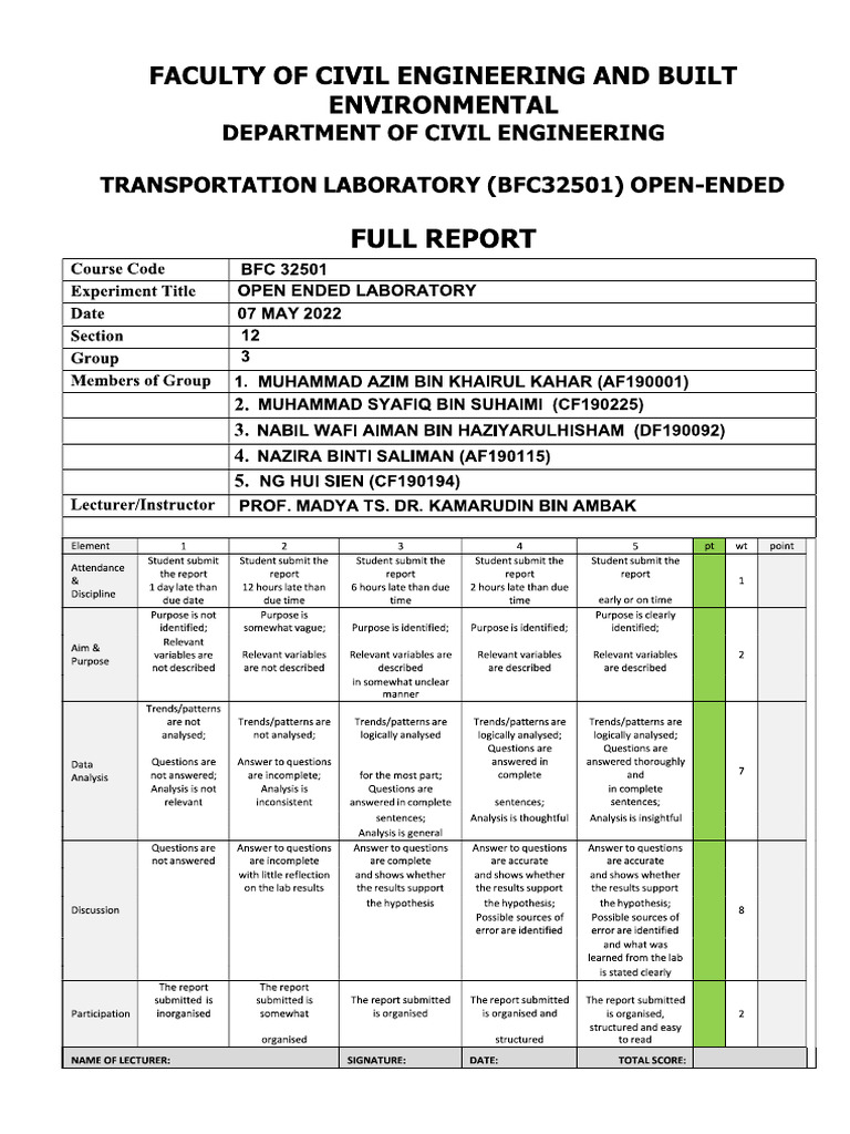 Bfc32501 Spot Speed Study (Group 3 Sec 12) | PDF | Land Vehicles ...