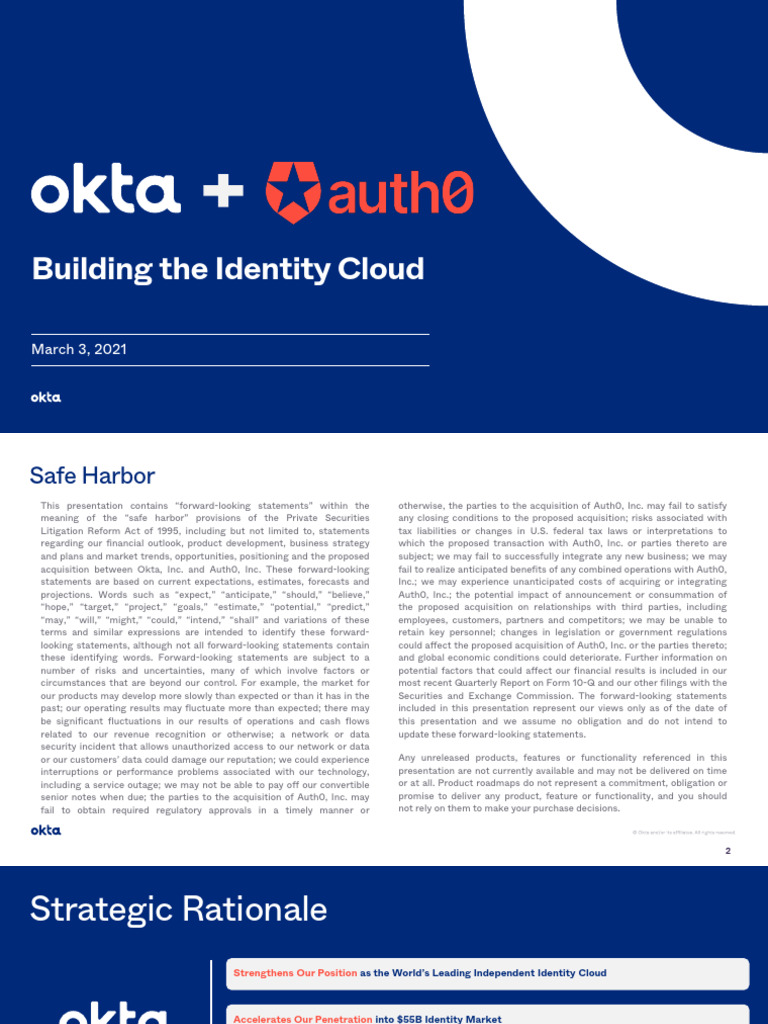 Okta + Auth0 - Building The Identity Cloud - Investor Presentation ...