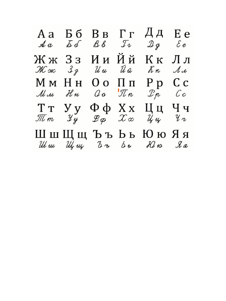 Alfabeto Bulgaro Letra Imprenta - Y Caligrafía | PDF