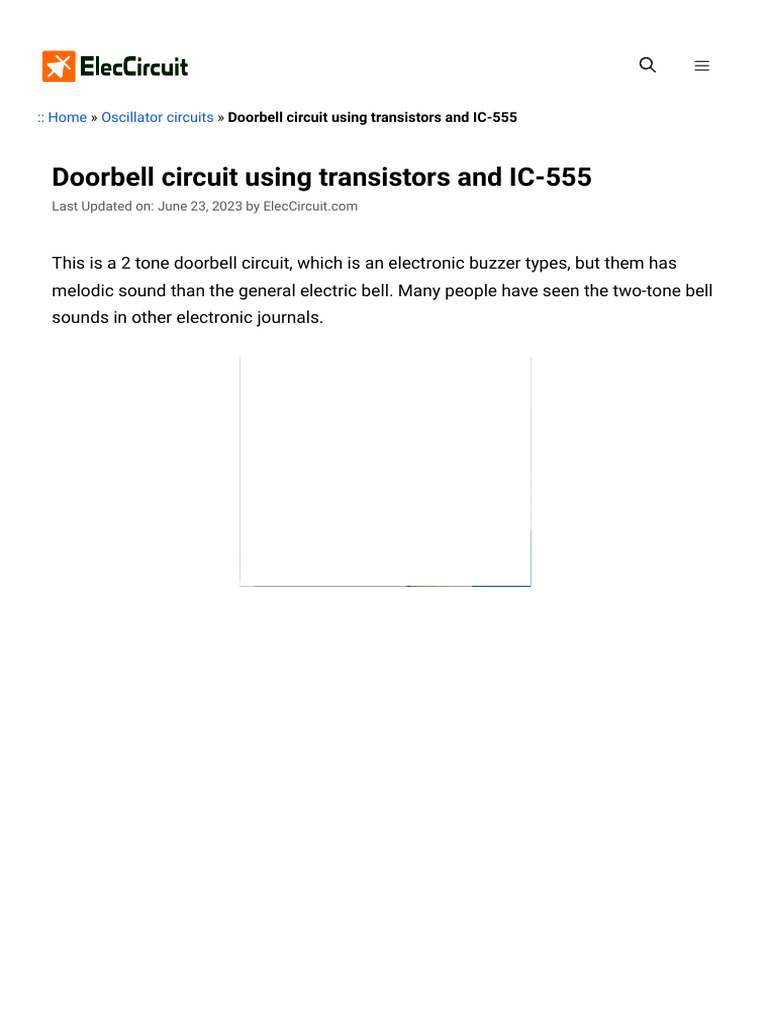 Doorbell Circuit Using Transistors and IC-555 | PDF | Electronic ...