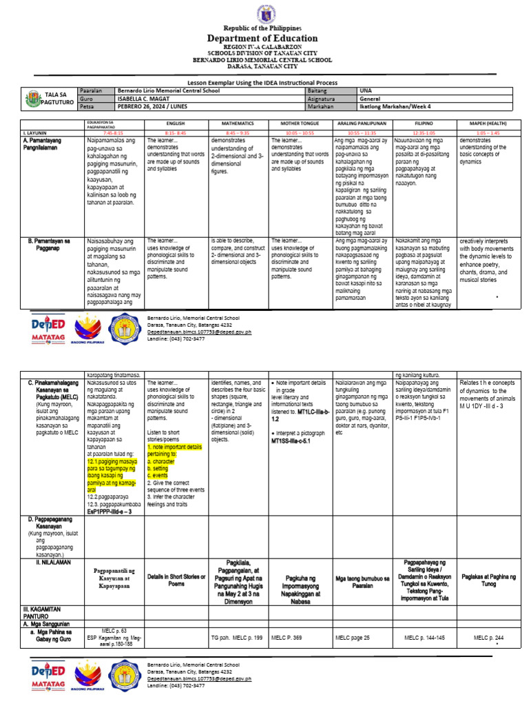 DLL Q3 Week 5 Day 1 | PDF