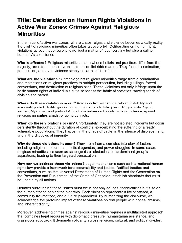 Essay On Deliberation of Human Rights (Columbia) | PDF | International ...