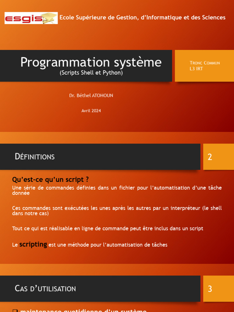 Shell Script L3IRT 2024 | PDF | Programmation informatique | Informatique