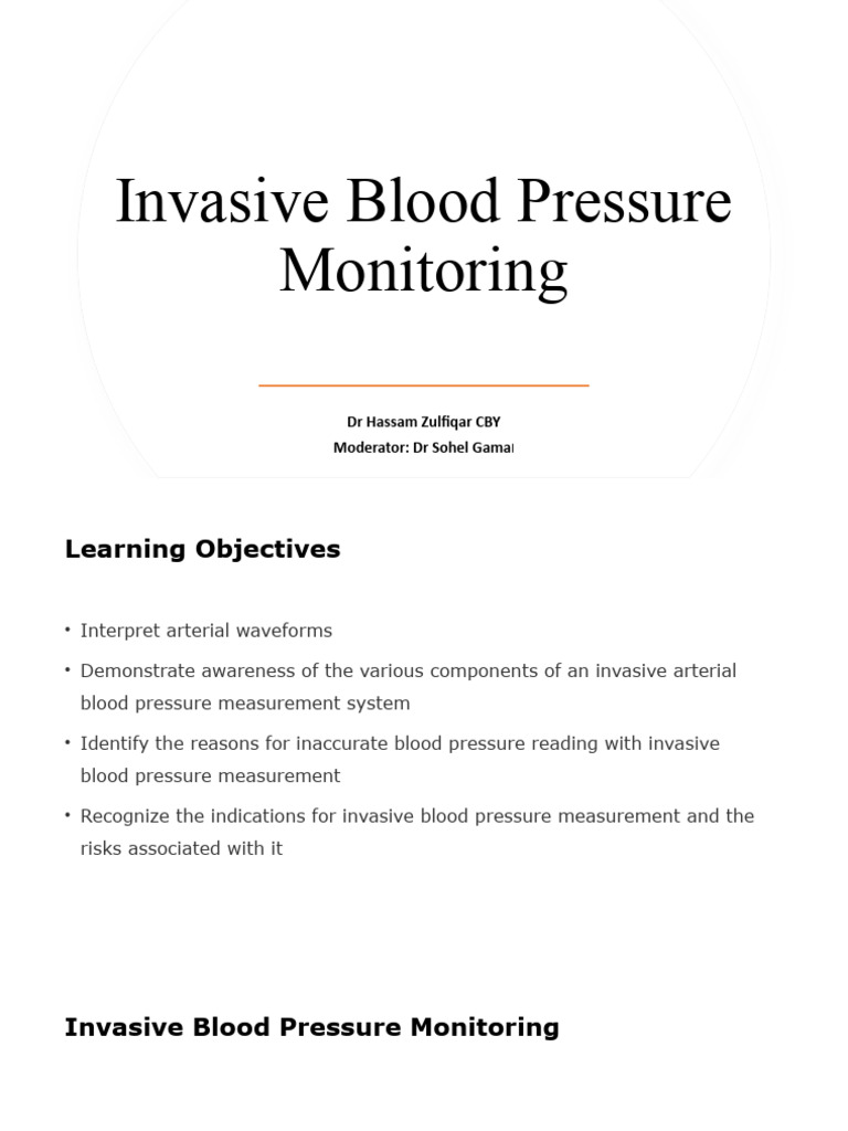 Invasive BP Monitoring Guide | PDF | Blood Pressure | Damping