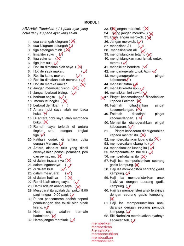 BM Sisitem Bahasa Dan Ringkasan December Minggu 1 Skema | PDF