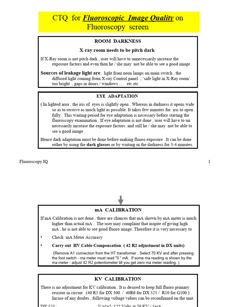 Fluoroscopy IQ | PDF | Volt | X Ray