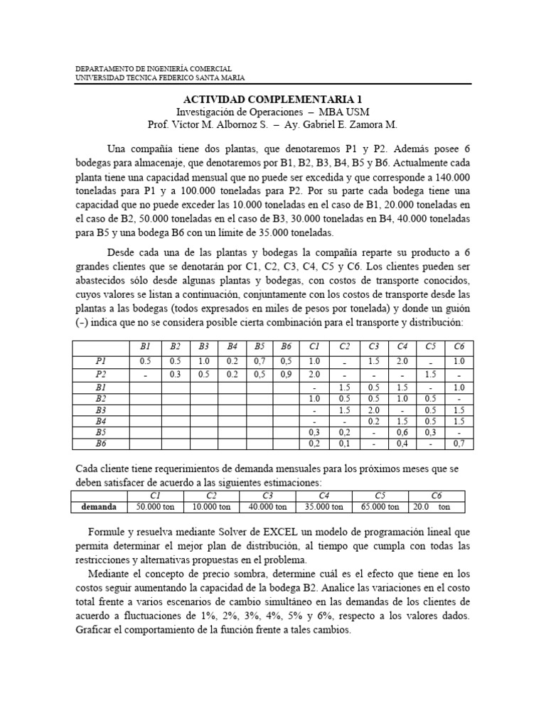 Actividad Complementaria 1 Pauta | PDF